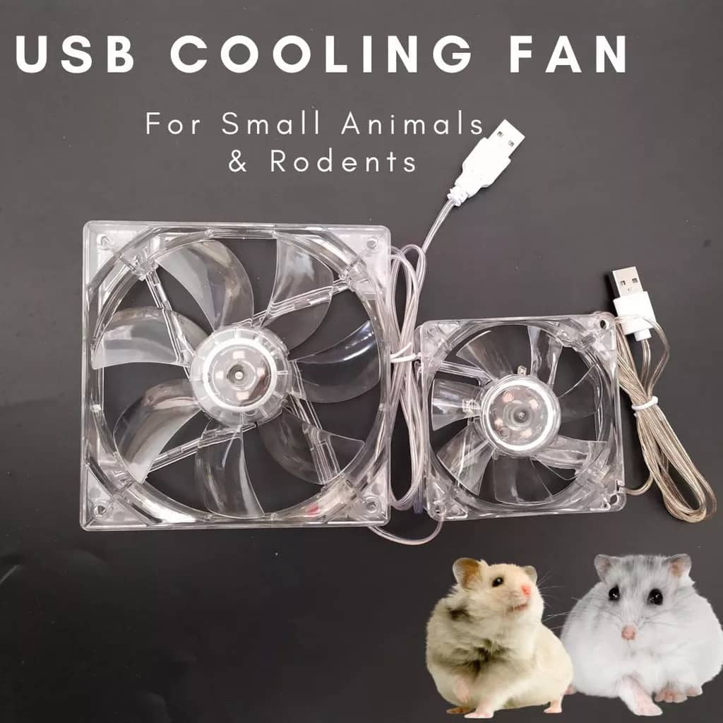Hamster Cage USB Cooling Fan 8/12cm rodents Reptile tank fan Hedgehog ...