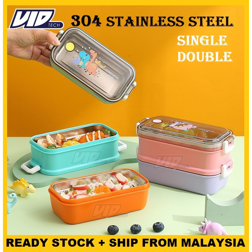 Cute 304 Stainless Steel Single Double Lunch Box Anti Leaking Office ...