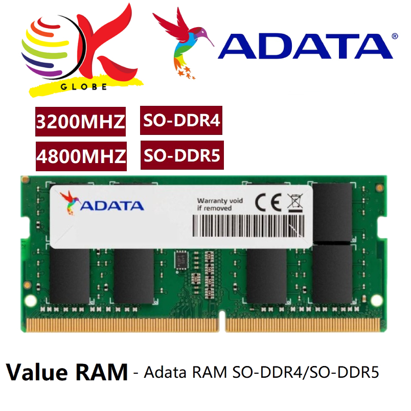 ADATA VALUE RAM DDR4 / DDR5 LAPTOP RAM ( 3200MHZ / 4800MHZ ) NOTEBOOK ...