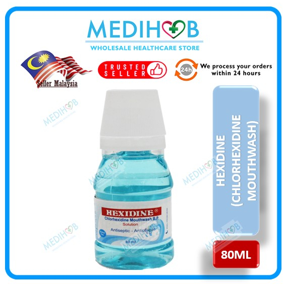 HEXIDINE Chlorhexidine Mouthwash B.P Solution (Antiseptic) 80ml ...
