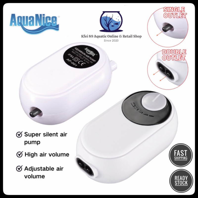KFEI89 X Aquanice Silent Air Pump With Strong Air Flow Adjustable Pump ...