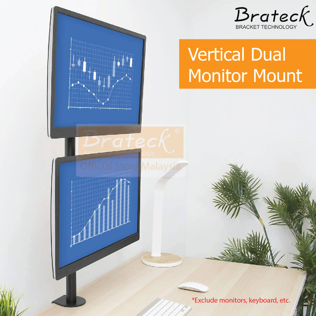 Premium 13-32 inch Dual Monitor Vertical Display Mount Upright Top ...