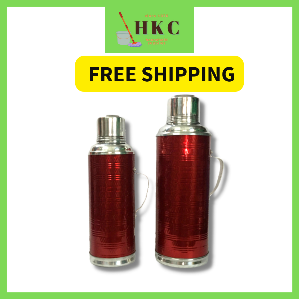Traditional Glass Vacuum Thermos Flask Red 1.2L 2L Thermal Merah Pelas Air Panas 传统热水壶 | Shopee ...