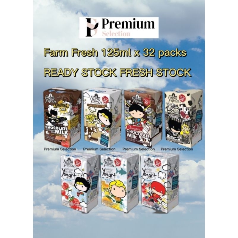 Farm Fresh 125ml x 32 packs UHT milk susu Banana/Kurma/Strawberries/Mix ...