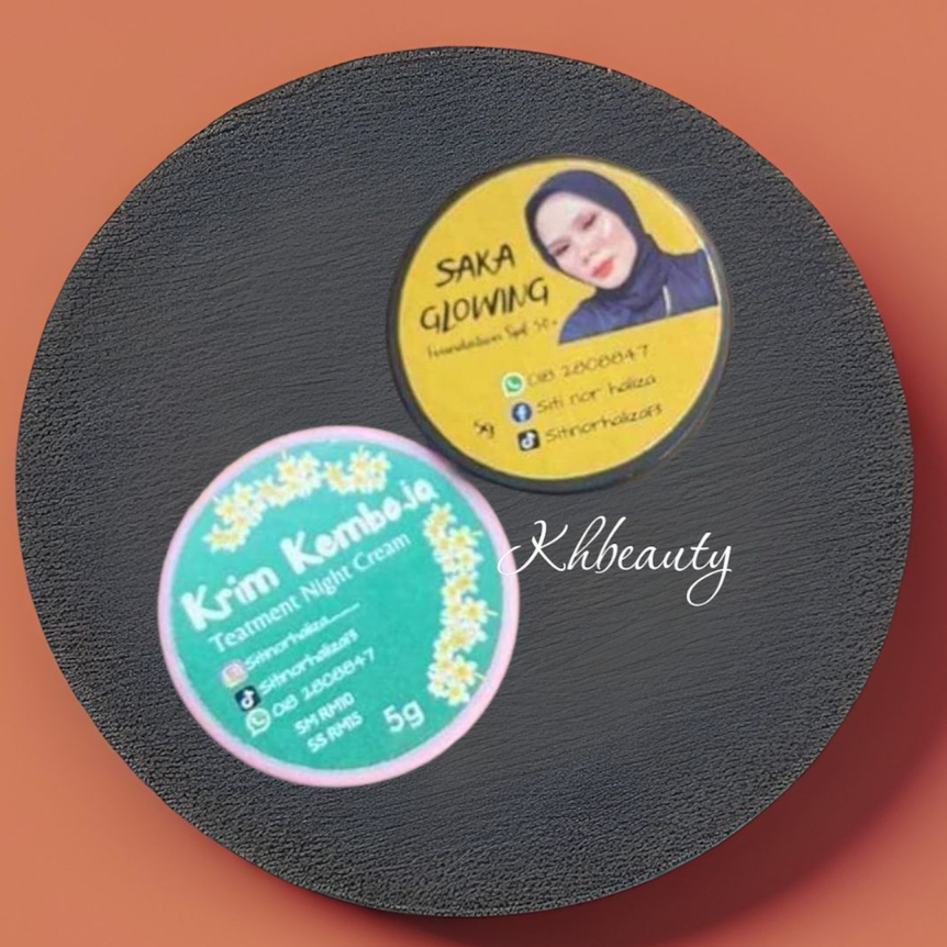 SAKA GLOWING FOUNDATION SPF 50+ / KRIM KEMBOJA 5G / DAY CREAM 5G ...