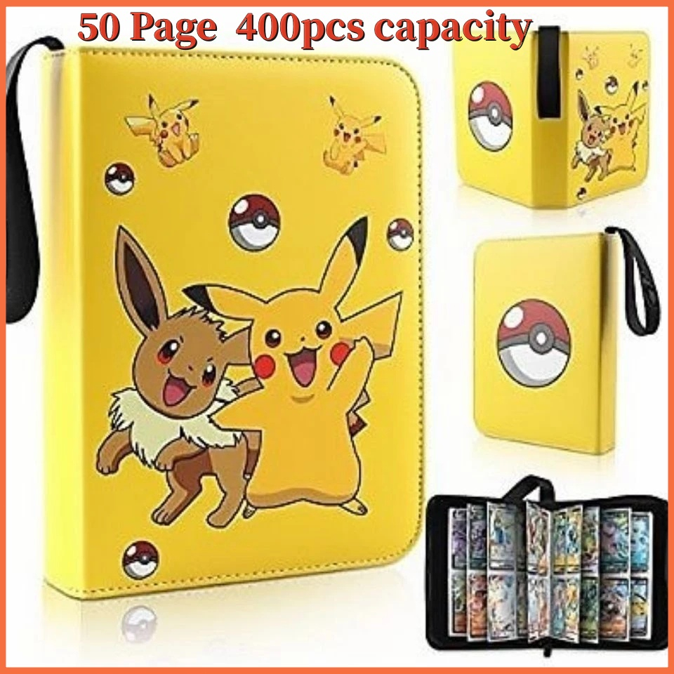 24h】400PCS Card Pokemon Album Book Anime Game Binder Pokémon cards ...