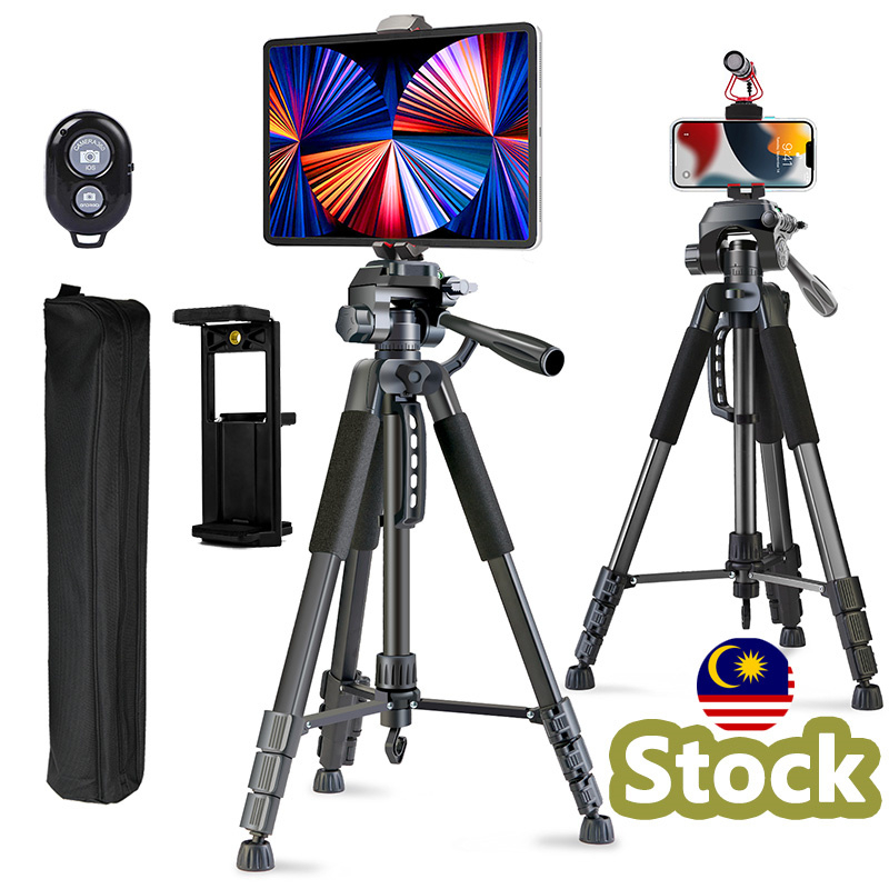 Camera Tripod 170cm Lightweight Mobile Phone Stand with Wireless Remote ...