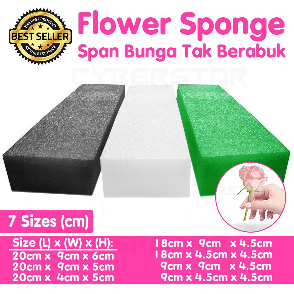 Flower Sponge Foam/Span Bunga Tak Berabuk White/Black/Green | Shopee ...