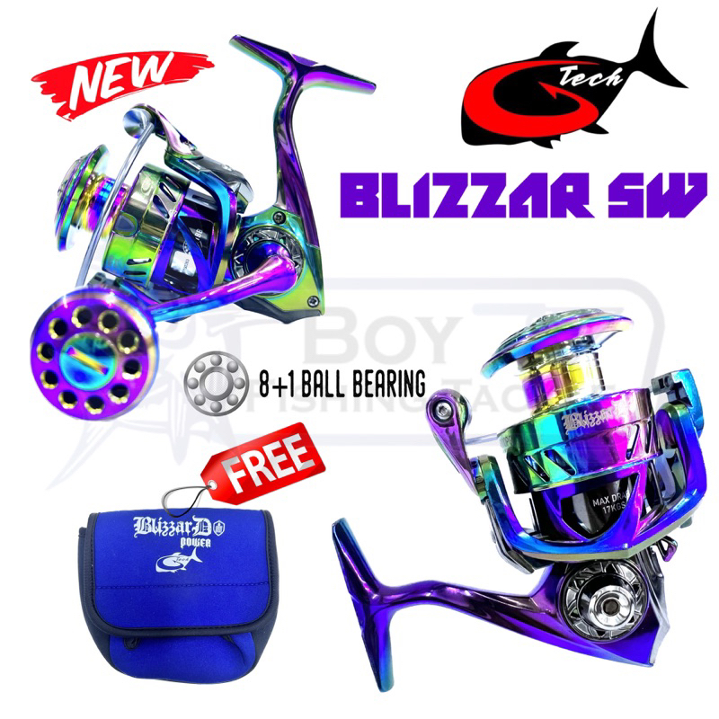 NEW 2023 G-TECH GTECH BLIZZARD SW SPINNING FISHING REEL | Shopee Singapore