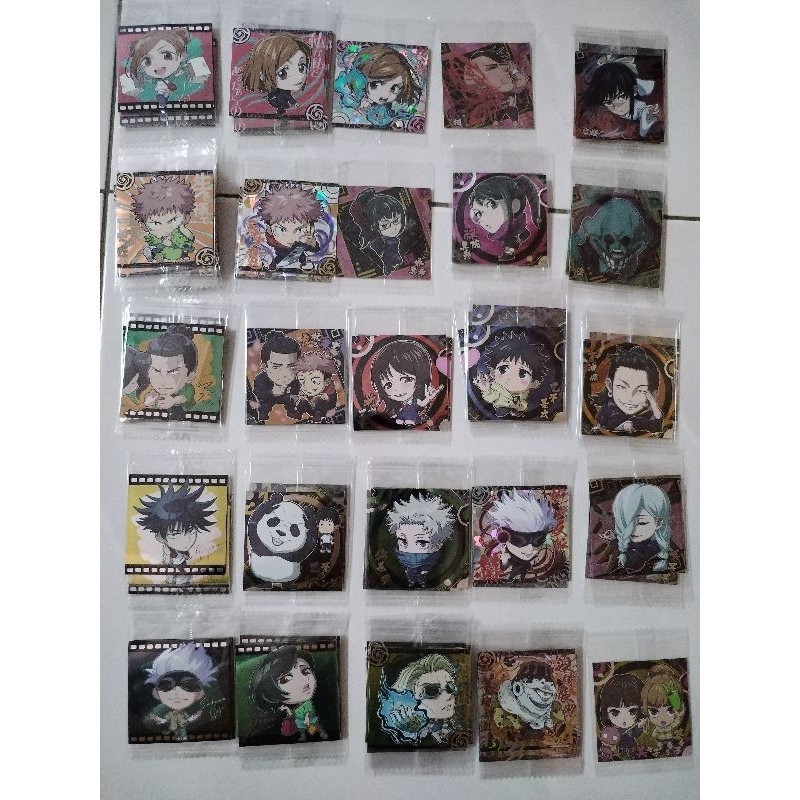 Jujutsu Kaisen JJK Bandai Wafer Sticker 呪術廻戦 Anime Gojo Yuji Megumi ...
