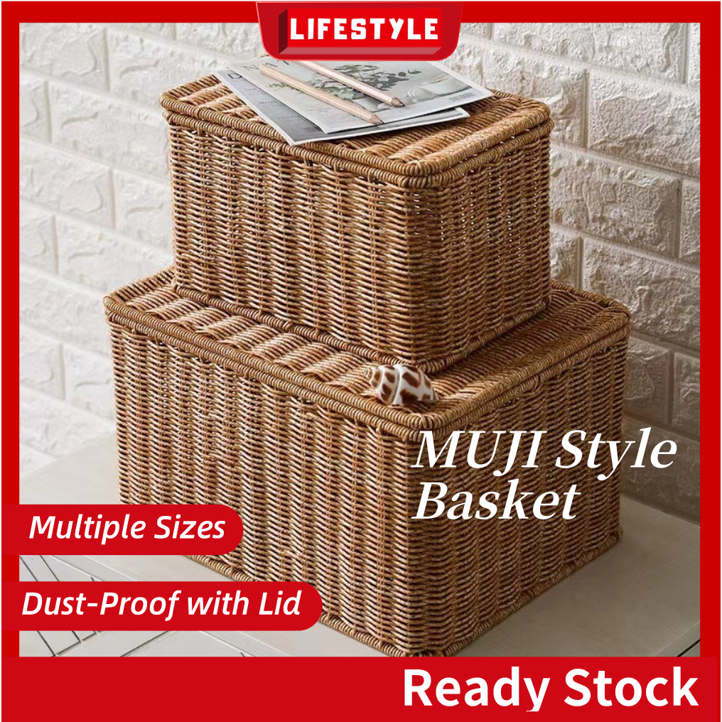 LIFESTYLE Good quality Hand-Woven Rattan Basket/Rattan Storage Box ...