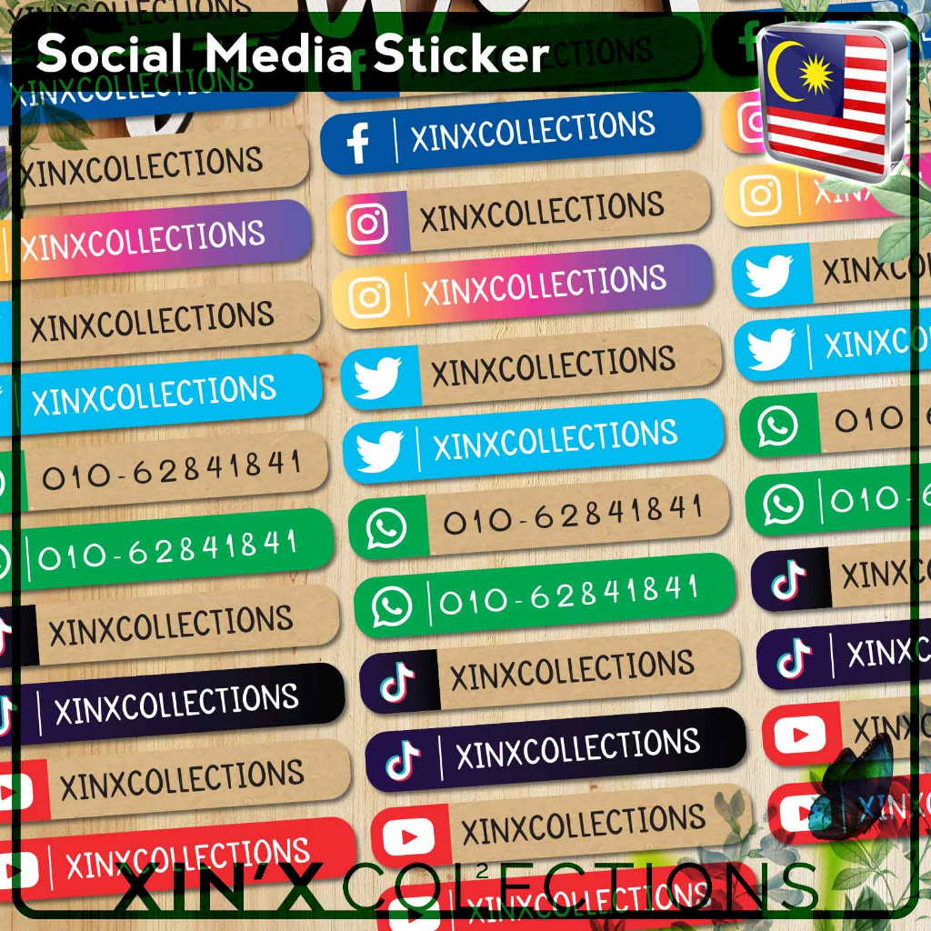Label Sticker Social Media Sticker Facebook Whatsapp Instagram TikTok ...