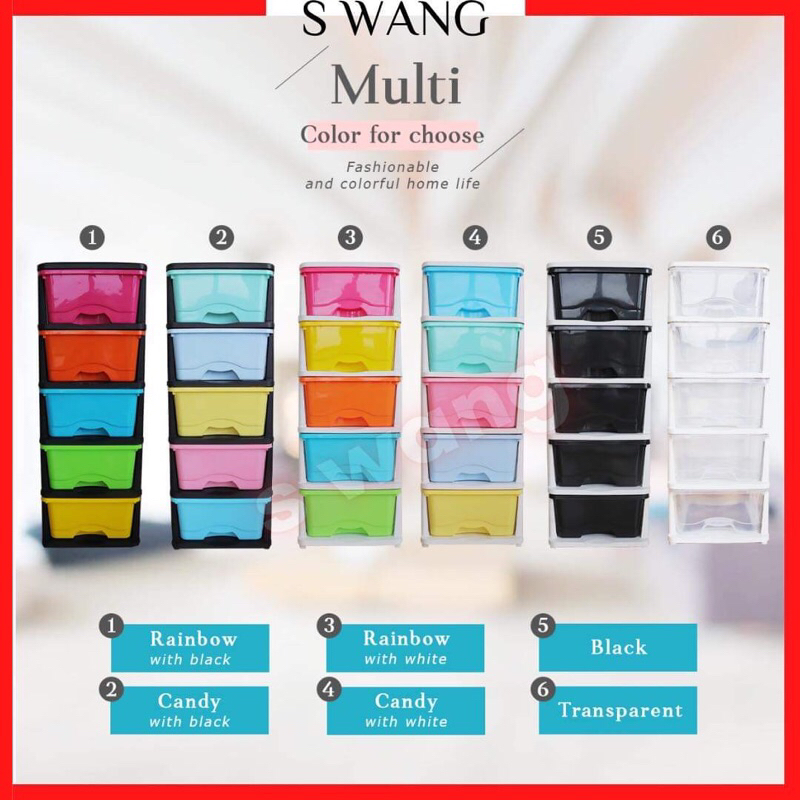 SMART PLASTIC DRAWER M300 (BLACK MIX)/ DRAWER /ALMARI PLASTIC LACI ...