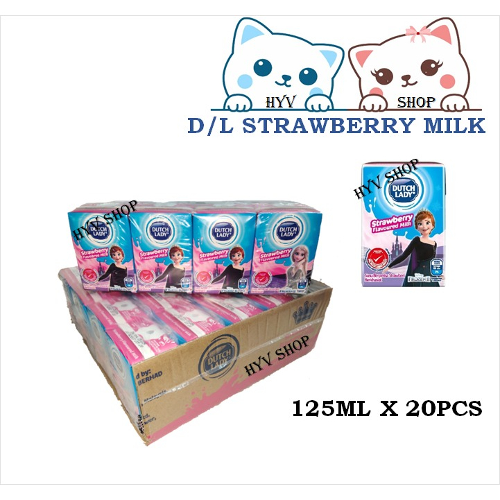 Dutch Lady Strawberry Milk (125ml x 20pcs) - Random Design | Shopee ...
