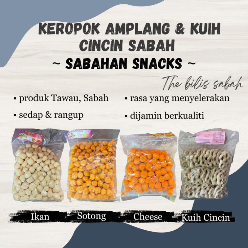 Amplang KEROPOK And KUIH VIRAL Ring TAWAU SABAH (Fish, SOTONG, CHEESE ...