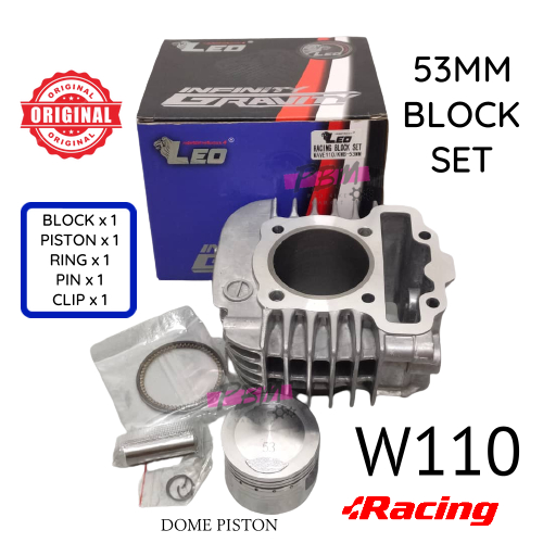 WAVE110 W110 53MM 56MM Racing Cylinder Block Set (LEO) | Shopee Singapore
