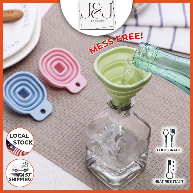 Silicone Funnel Foldable Mini Kitchen Funnel Oil Pouring Separator ...