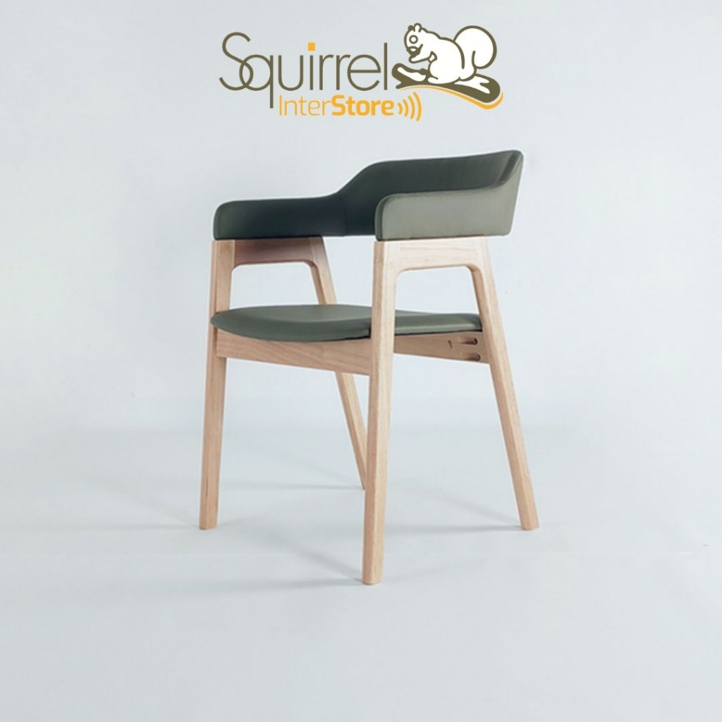 Scandinavian Designer Wooden Chair- Angela Arm Chair/ Solid Rubber wood ...