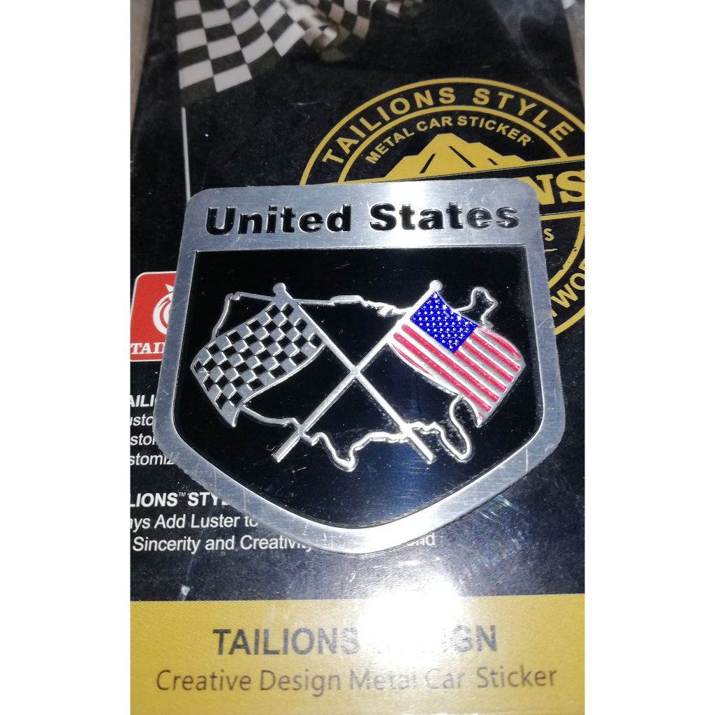 United States of America F1 Flag Sticker USA Logo Metal Badge Emblem ...