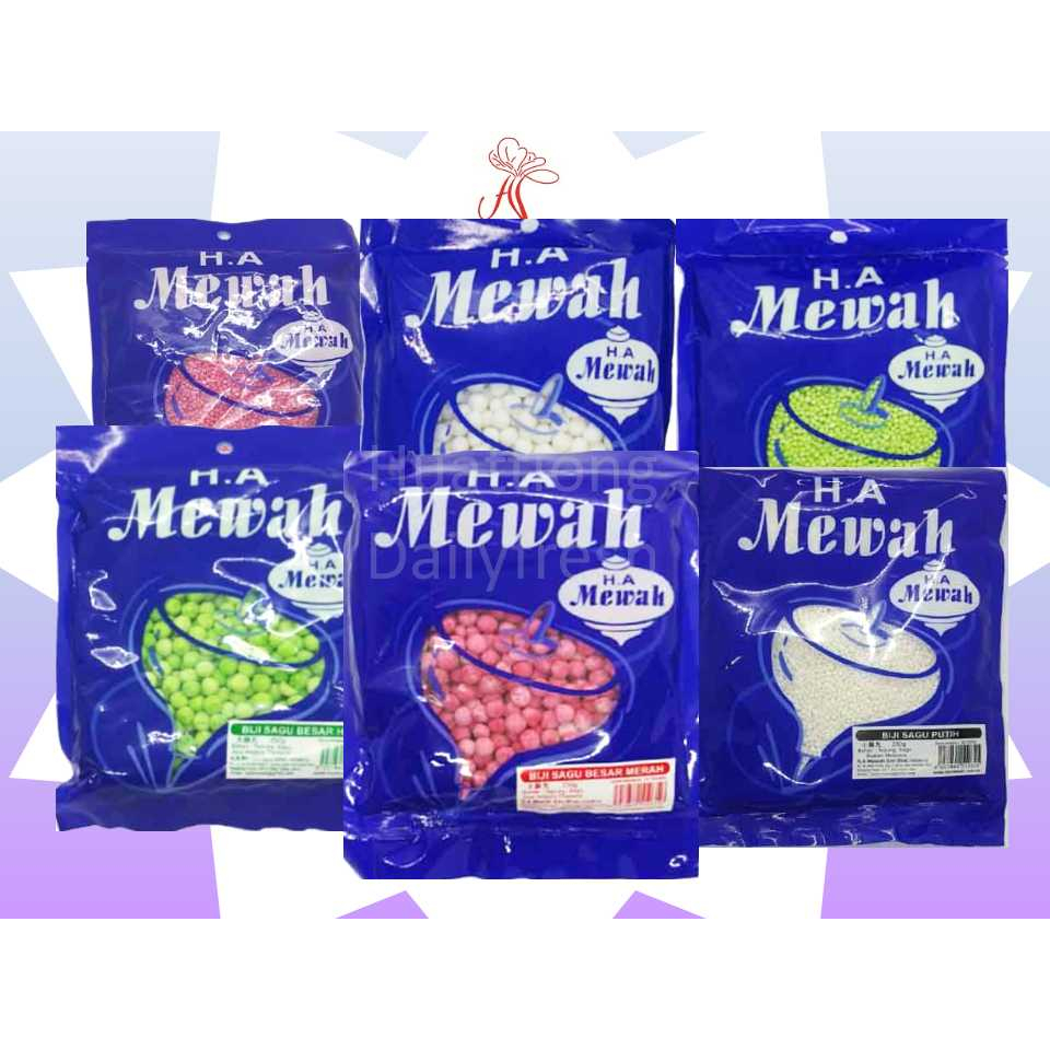 MERAH PUTIH HIJAU Luxury Small Large Sago Seeds Red/White/Green Sago ...