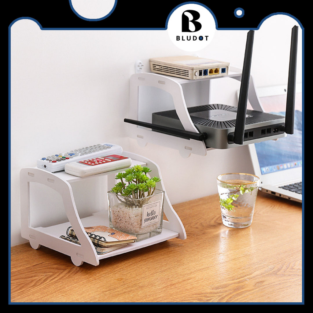 WALL MOUNTED DOUBLE LAYER SHELF MODEM RACK TV BOX DEVICE RACK WALL ...