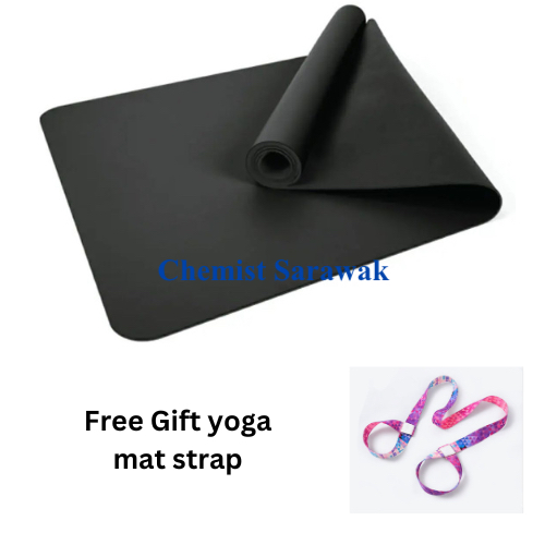 Natural rubber yoga mat exercise mat antislip (black ) | Shopee Singapore