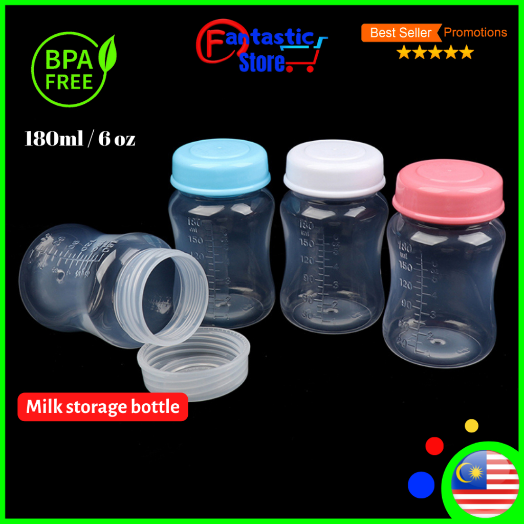 BREASTMILK STORAGE BOTTLE STANDART NECK Slimneck wideneck 6oz 4OZ (1PC ...