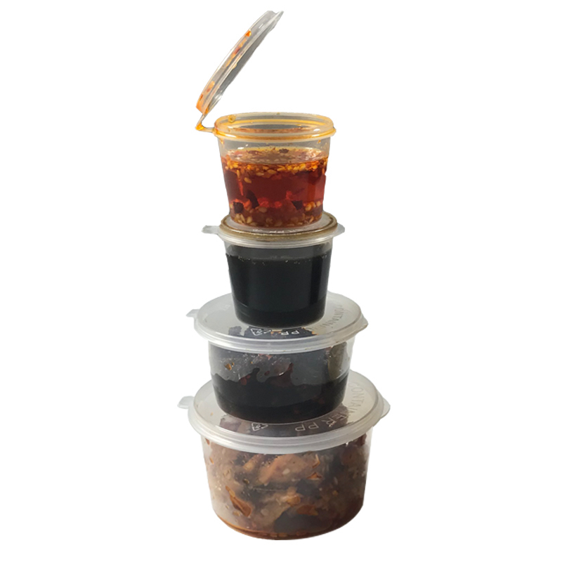 1oz bekas sos Sauce Cup 50pcs Sauce Container 1oz with clip on lid/ Sos ...