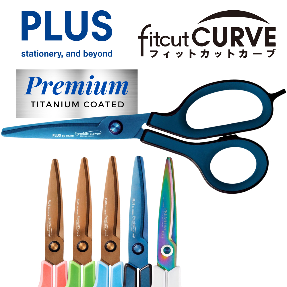 PLUS Scissors - Fit Cut Curve Premium Titanium Coated | Shopee Singapore