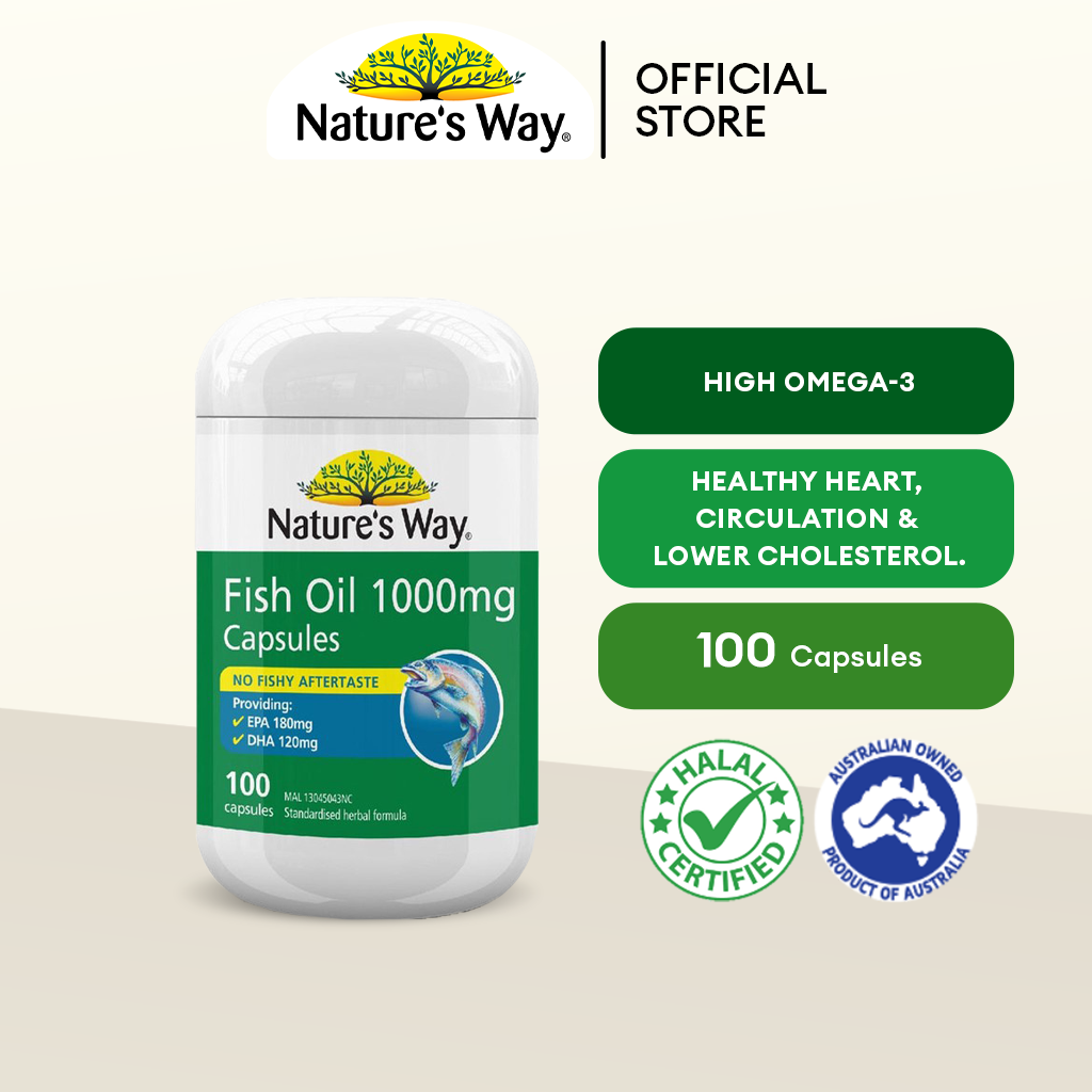 Nature's Way Fish Oil 1000mg (100 Capsules) | Shopee Singapore