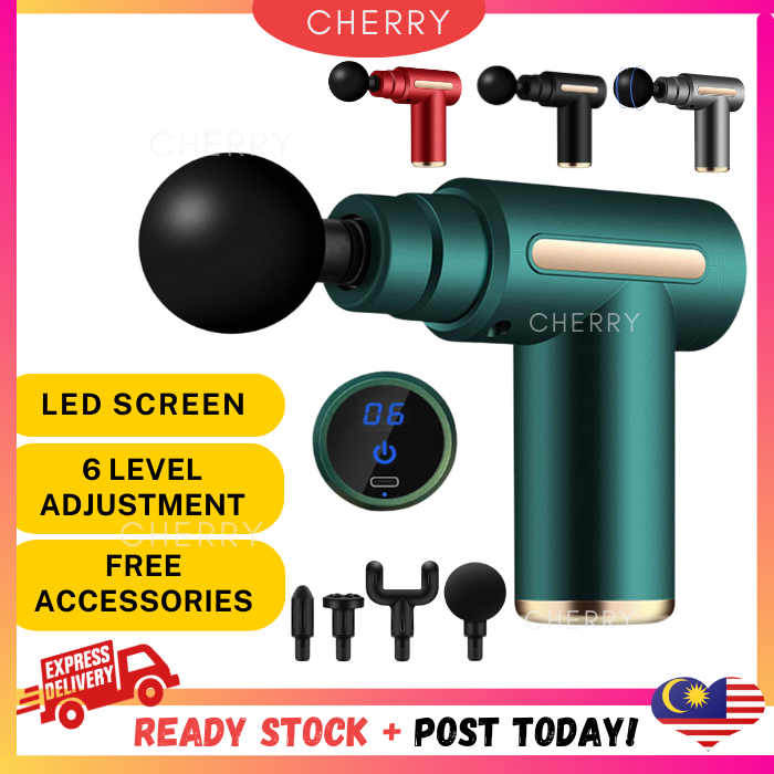CHERRY Portable Mini Muscle Massage Gun LCD Compact and Silent Muscle ...