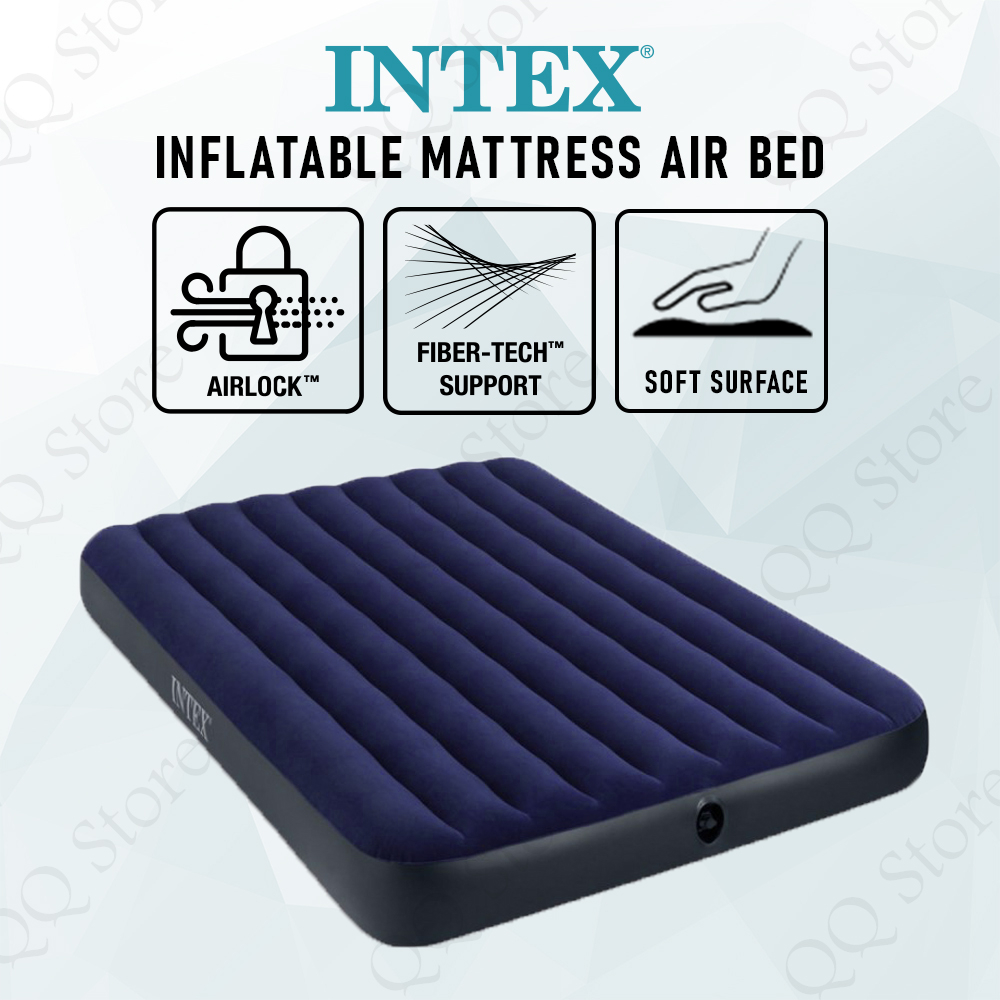 INTEX Inflatable Air Bed Single Queen King Air Pump Mattress Katil ...