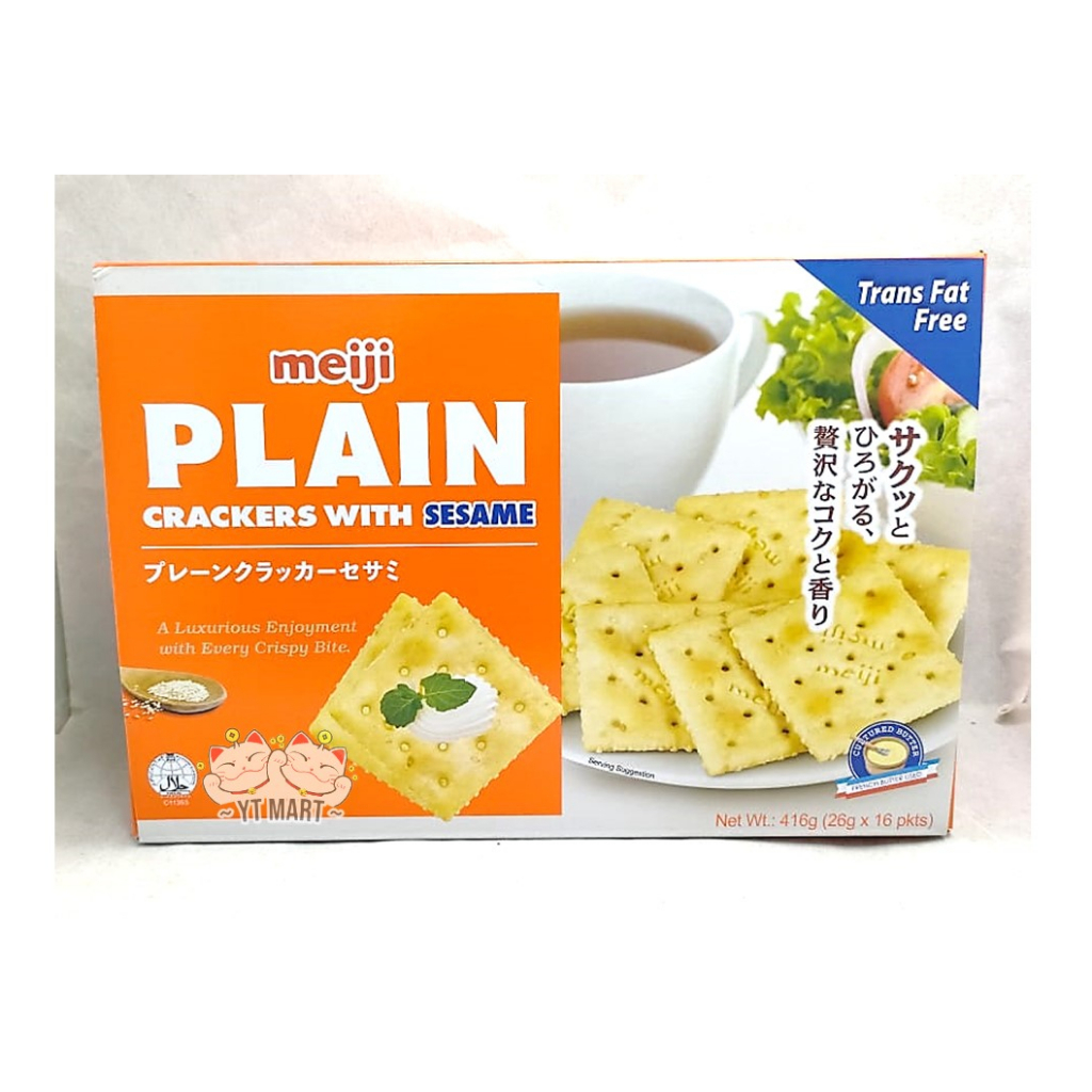 Meiji Plain Crackers With Sesame 416g (26g x 16pkts) | Shopee Singapore