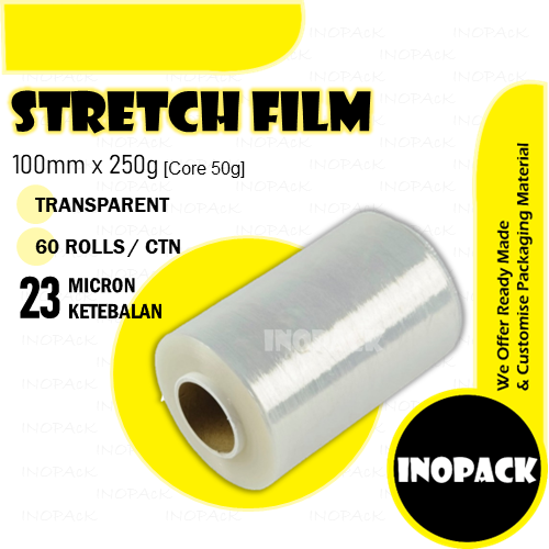 Mini Roll Clear Stretch Film 100mm x 250g Baby Roll Pallet Wrapping ...