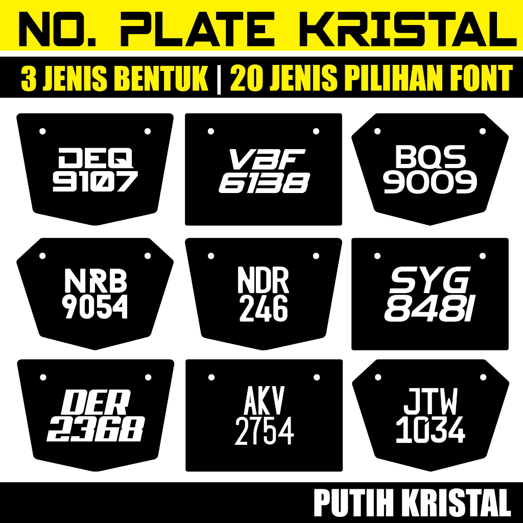 NOMBOR PLATE MOTOR KRISTAL SIAP NOMBOR | Shopee Singapore