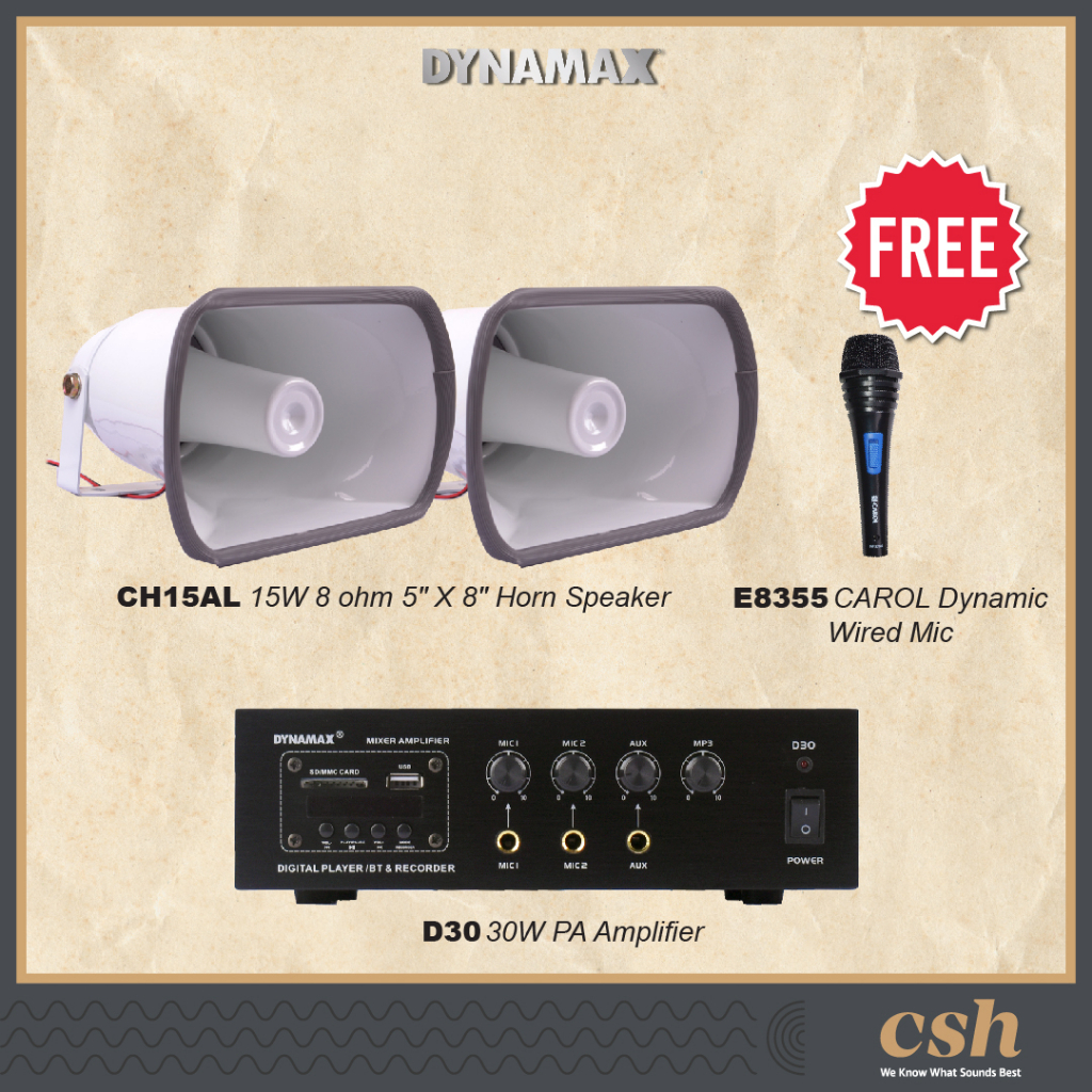 DYNAMAX PA System Outdoor Set for announcement, speak 30W PA Amplifier ...