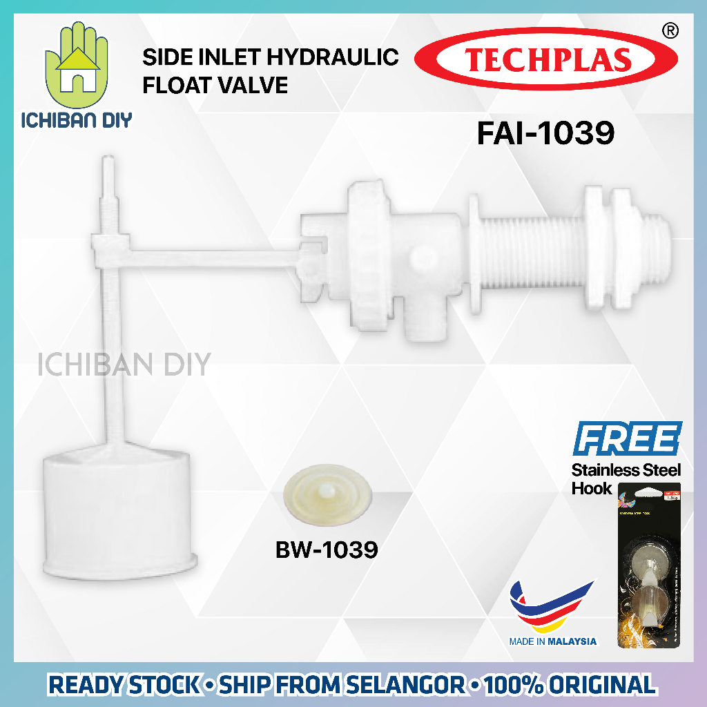 Techplas FAI-1039 Side Inlet Hydraulic Float Valve Cistern Flush ...