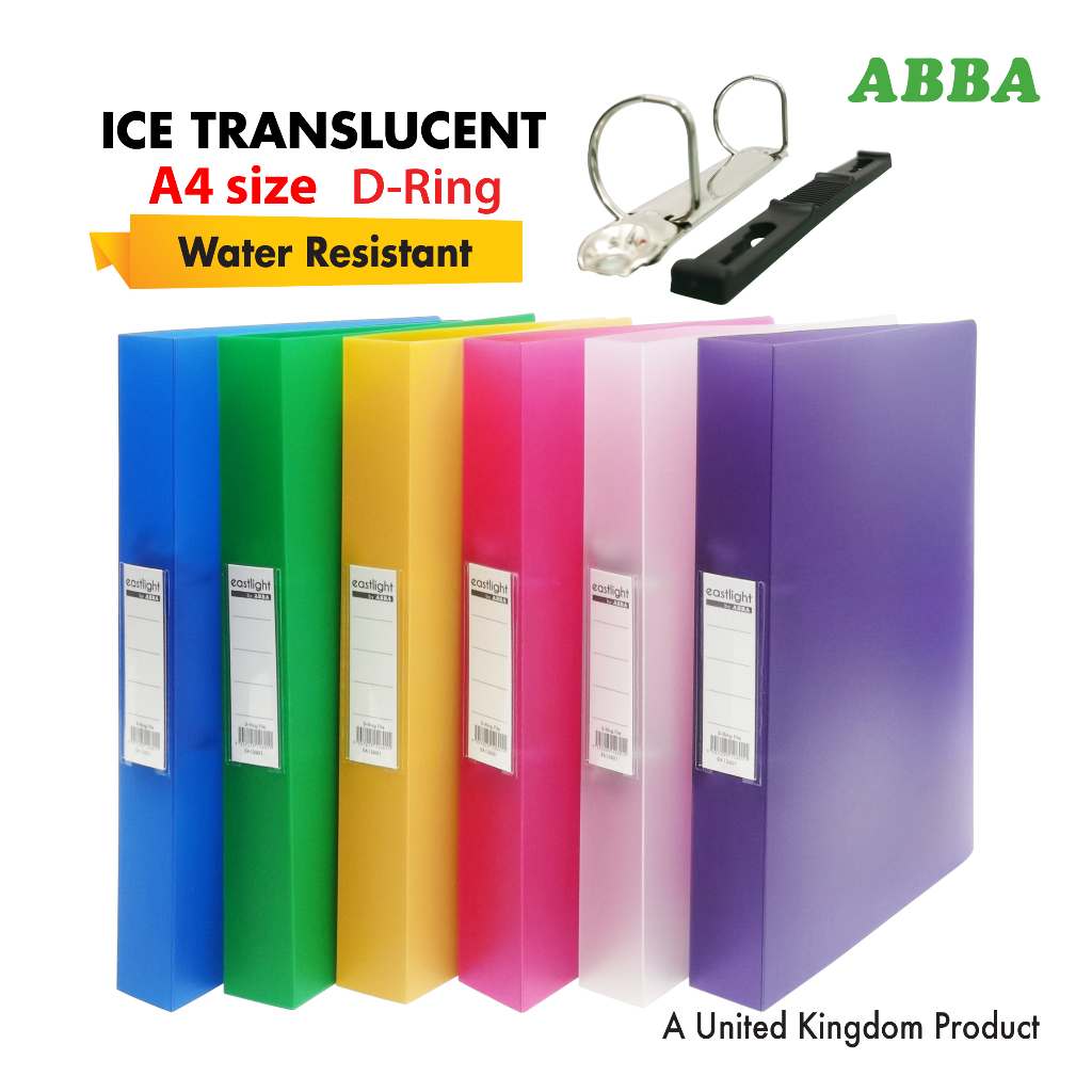 ABBA Colour Ring File A4 2D Ring / Folder Organizers/ Document File ...
