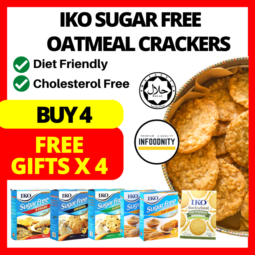 IKO No Sugar Free Oat Crackers Oatmeal Healthy Diet Snack Breakfast Oat ...