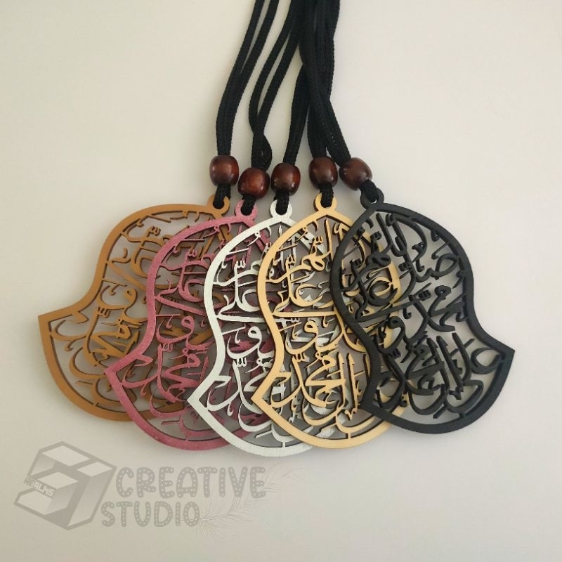 Selawat Calligraphy laser cut Car Pendant Perhiasan Gantung Kereta Khat ...