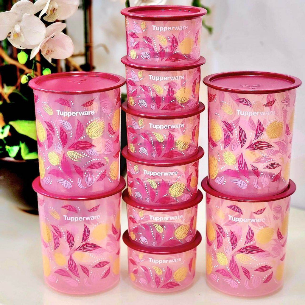 Tupperware Petalz One Touch/ Royale Bloom One Touch Canister 3L/ 2L/1.25L/ 600ml Food Storage ...