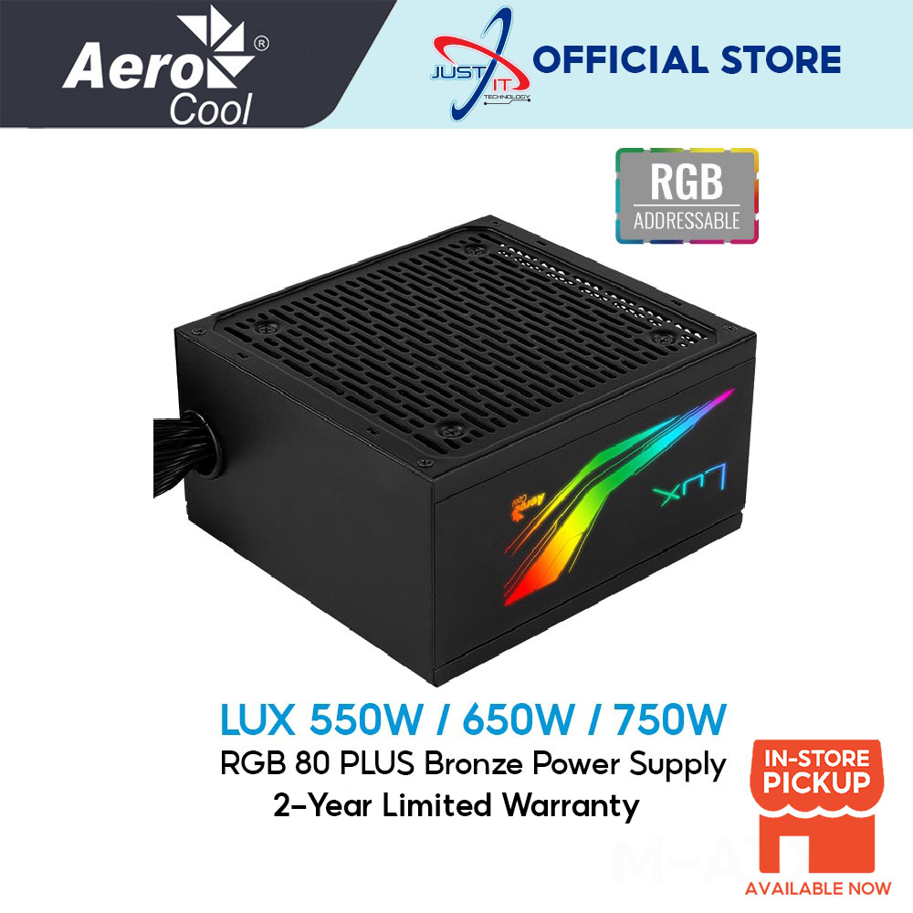 Aerocool LUX RGB 80Plus Bronze Power Supply PSU ( 550W / 650W / 750W ...