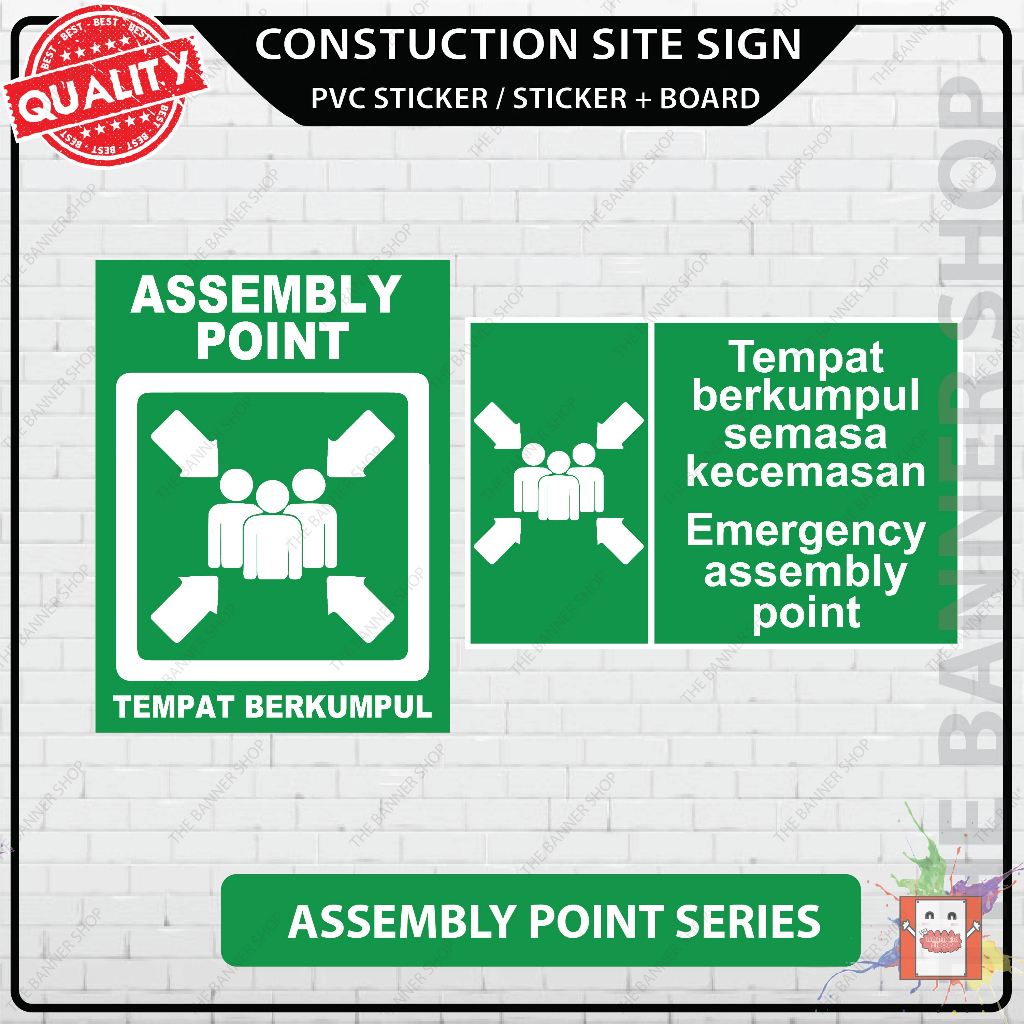 Assembly Signage, Assembly Point, Tempat Berkumpul (Sticker Only ...