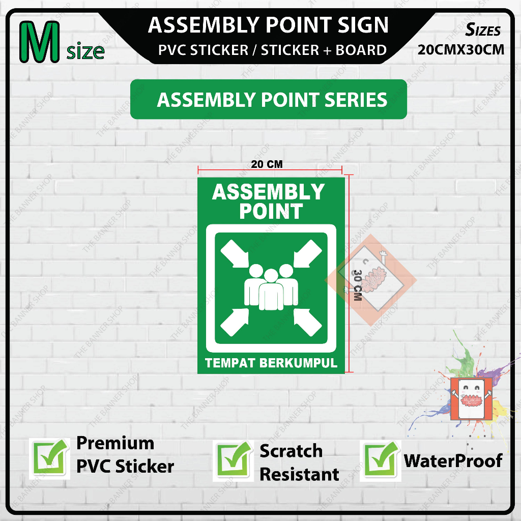 Assembly Signage, Assembly Point, Tempat Berkumpul (Sticker Only ...
