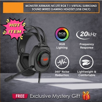 MONSTER AIRMARS N5 LITE RGB 7.1 VIRTUAL SURROUND USB AUDIO INTERFACE ...