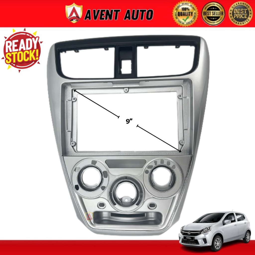 CASING ANDROID PLAYER PERODUA AXIA 2019-2021 9 INCH SILVER (Build-In ...
