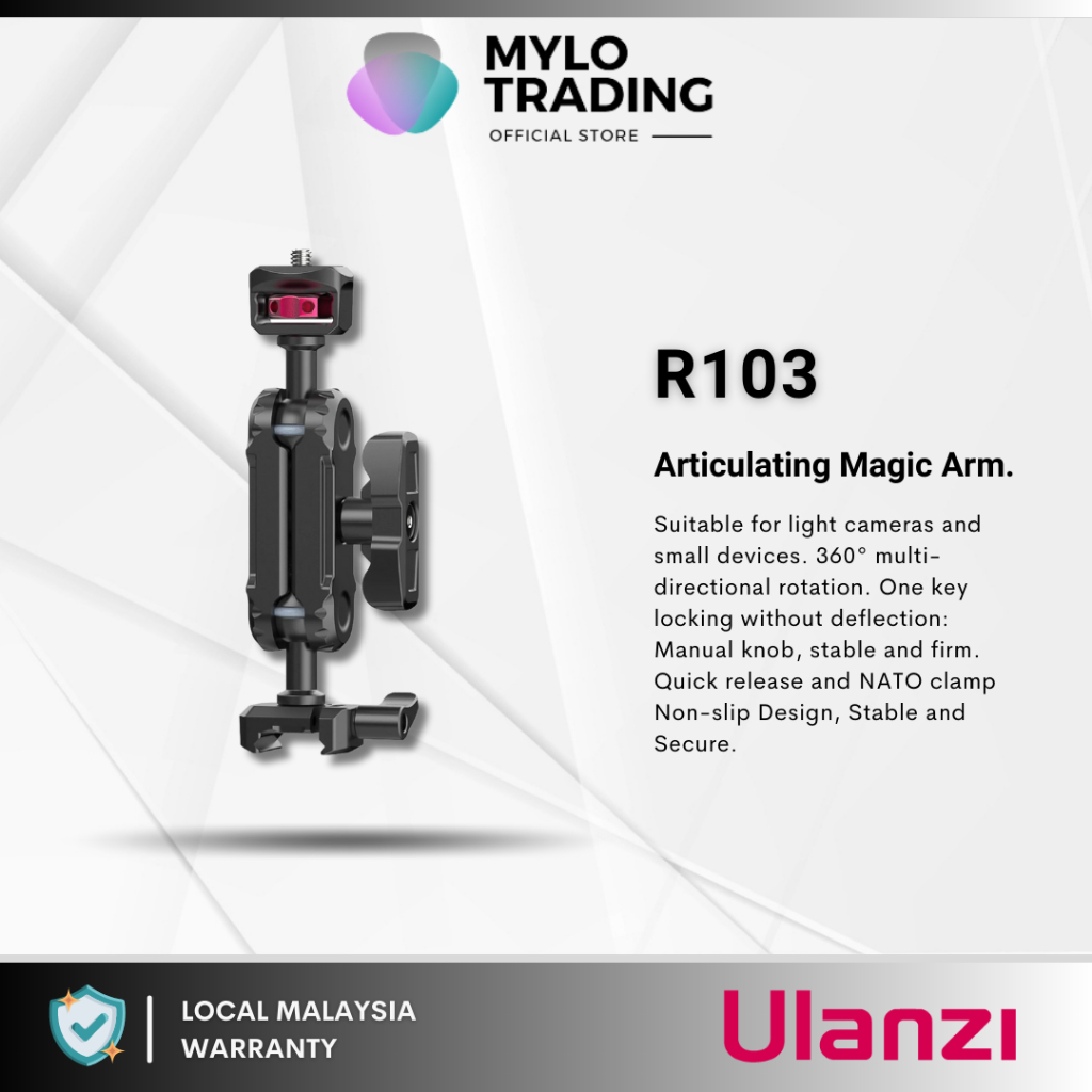 Ulanzi R103 Multi-Functional Articulating Magic Arm With NATO Clamp ...