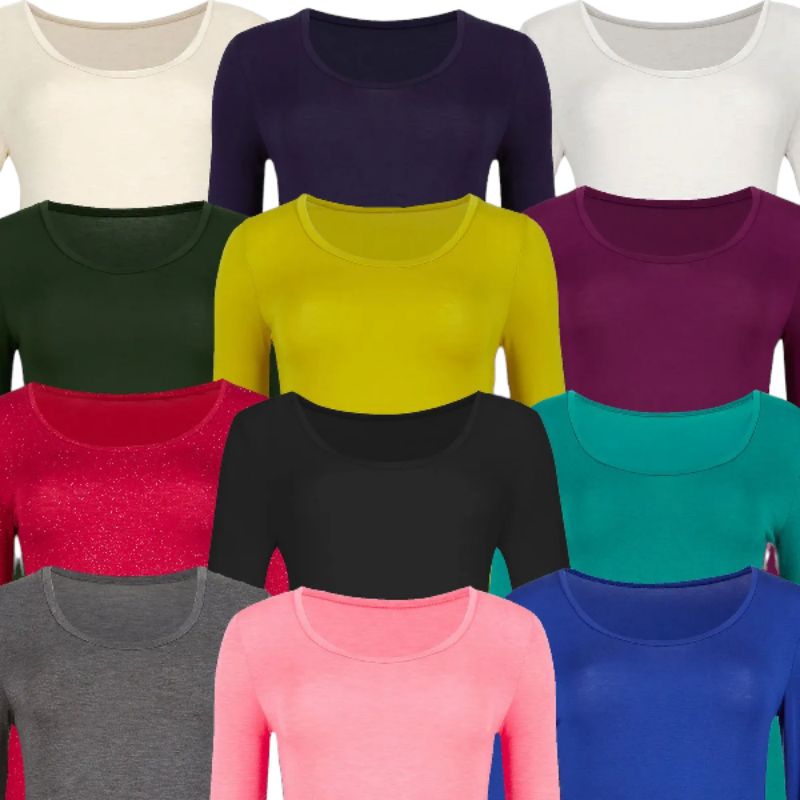 Size S-6XL Long Sleeves Muslimah Inner Baju Under Shirt / Lengang ...