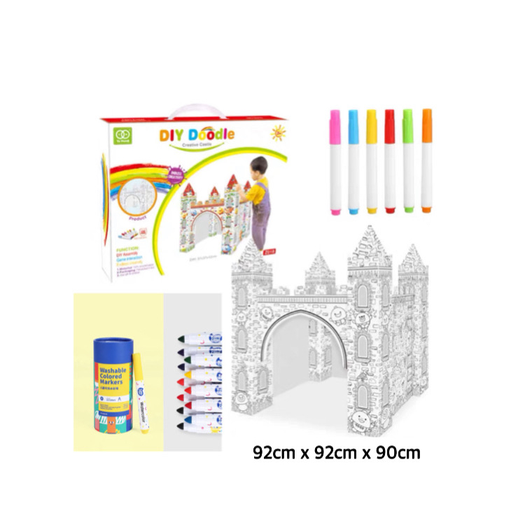 DIY Puzzle Paintable Castle Coloring Cardboard | Shopee Singapore