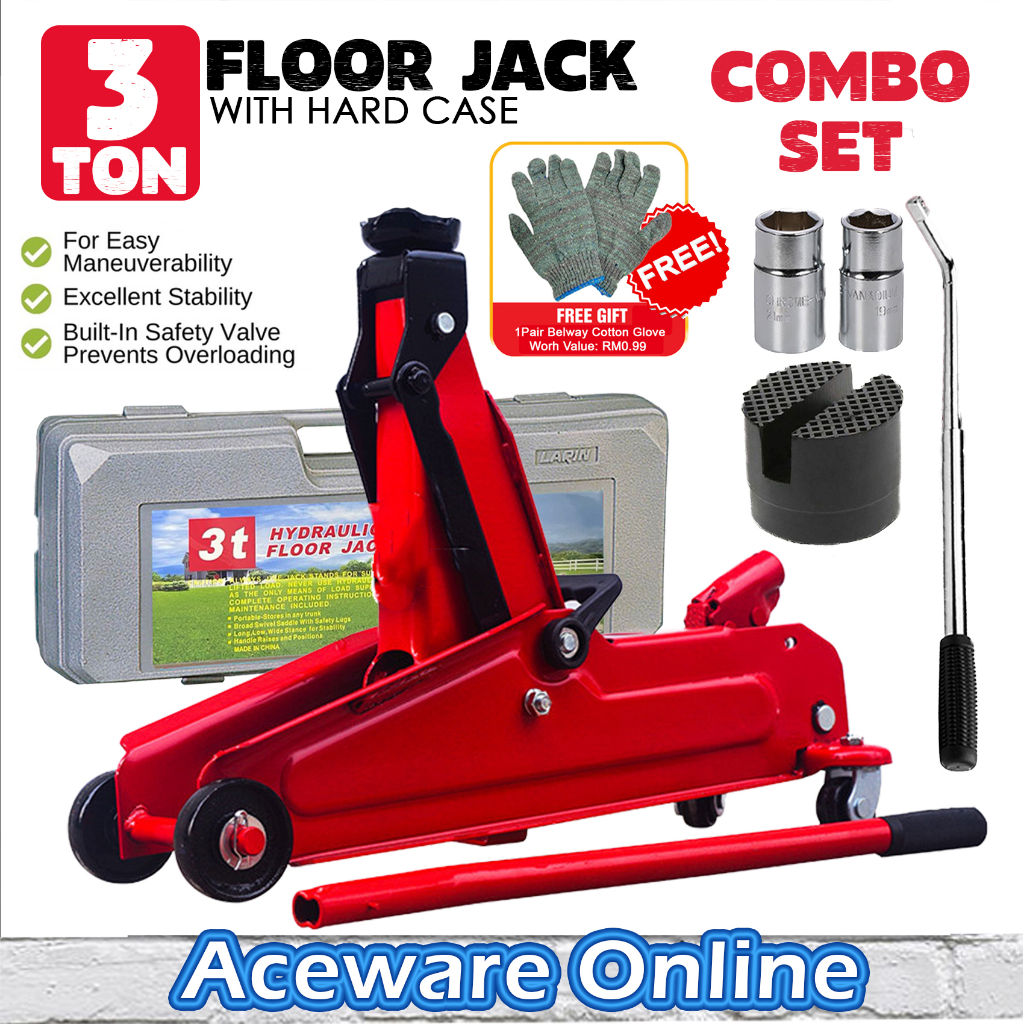 3 Ton Floor Jack With Hard Case Jack Buaya Jek Kereta Tayar Hydraulic ...